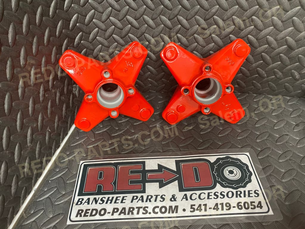 Powder Coated OEM Front Hubs A-Arm Style - Red *USED* – Re-Do Banshee